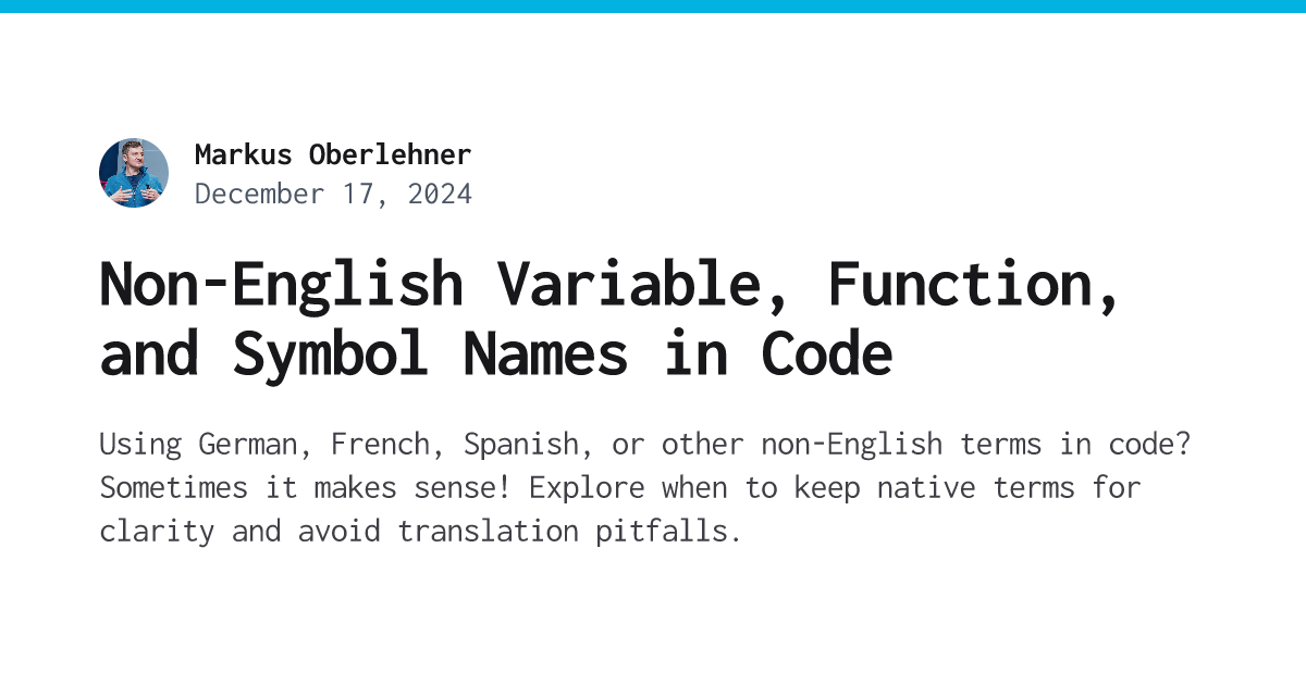 Non English Variable Function And Symbol Names In Code Markus 9763