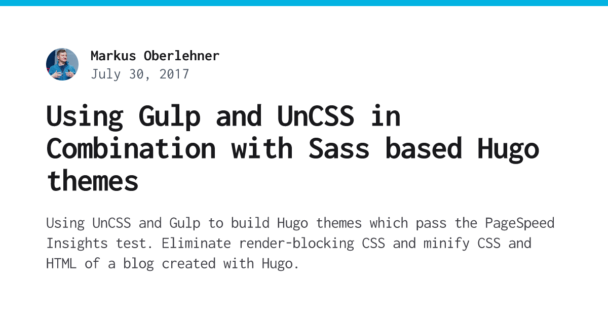 Using Gulp And Uncss In Combination With Sass Based Hugo Themes 2586